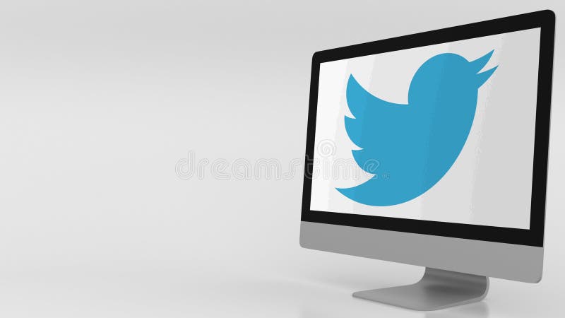 Twitter Logo Made of Flashing Hexadecimal Symbols on Computer Screen ...
