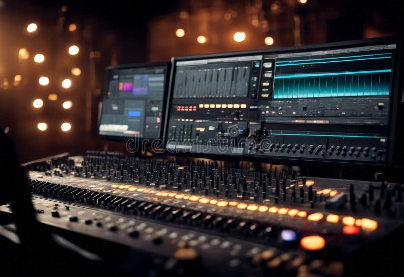 Modern Computer Song Music Control Mixer Studio Equipment User ...