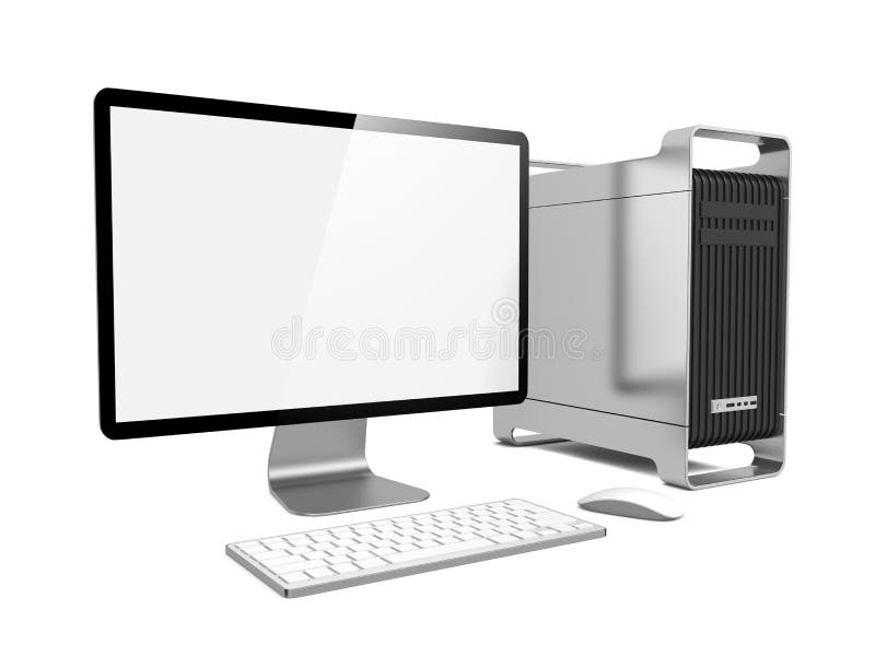 Modern Computer Station. stock illustration. Illustration of wide ...