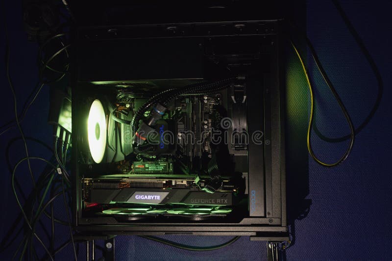 Modern Computer System Block with Transparent Case, Rgb Led Lighting ...