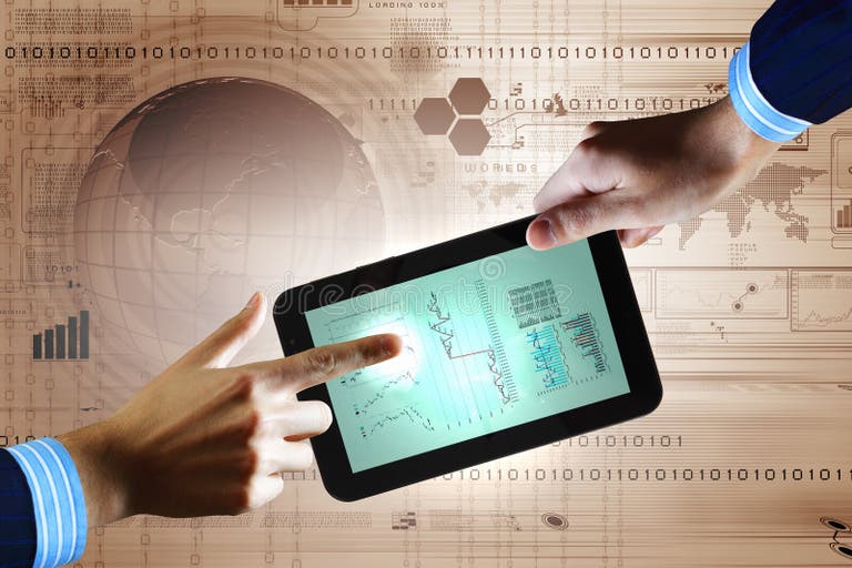 Modern Computer Technology in Business Stock Image - Image of finance ...