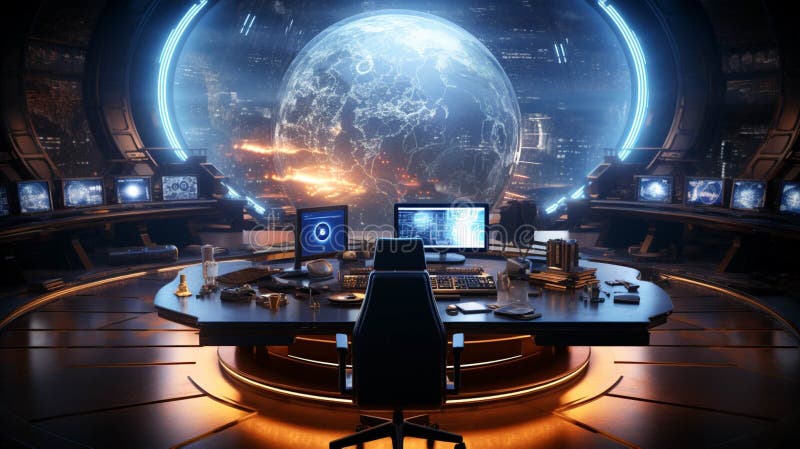 A Modern Computer Technology Room Interior Stock Illustration ...