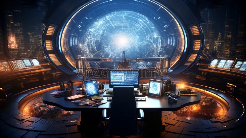 A Modern Computer Technology Room Interior Stock Photo - Image of chair ...