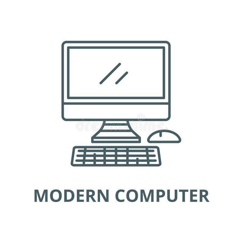 Modern Computer Vector Line Icon, Linear Concept, Outline Sign, Symbol ...