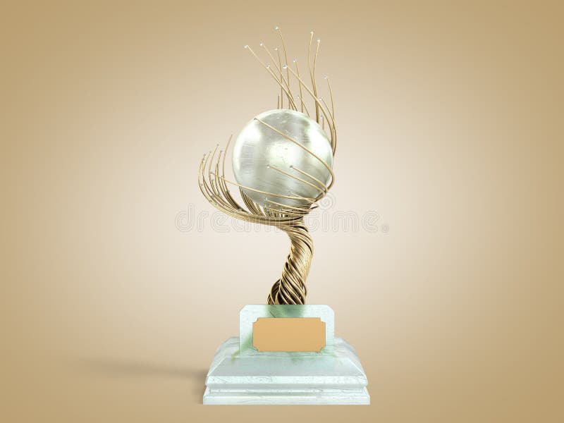 Modern Concept Award Gold Braided Tree Goblet with a Large Pearl 3d ...