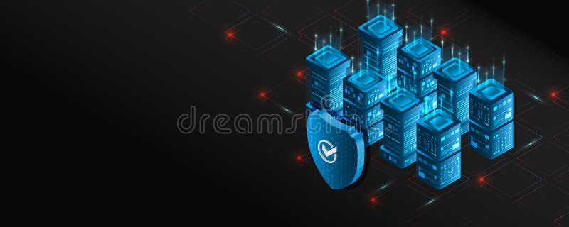 Technology Banner Data Center Connecting Stock Vector - Illustration of ...