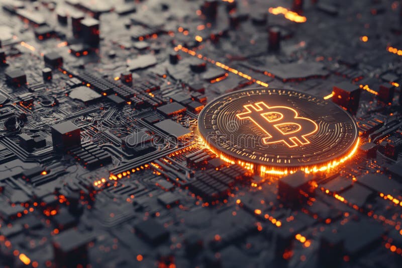 Modern Concept of Bitcoin Technology, Ai Generated Stock Illustration ...