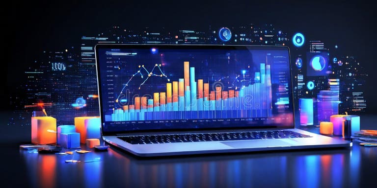 Modern Business Strategy: Analysis of Data and Development Statistics Stock Illustration ...