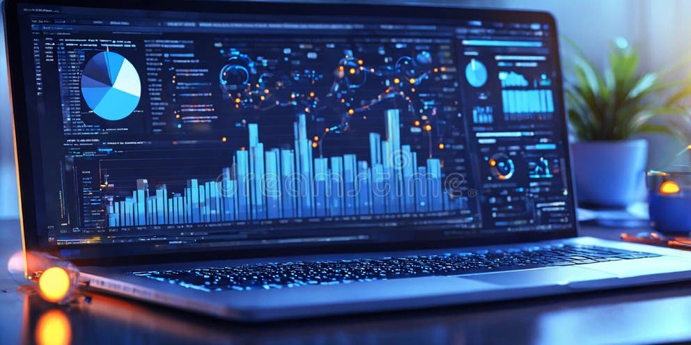 Modern Business Strategy: Analysis of Data and Development Statistics Stock Illustration ...