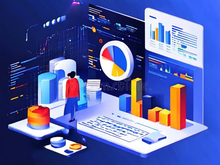 Modern Business Strategy: Analysis of Data and Development Statistics Stock Illustration ...