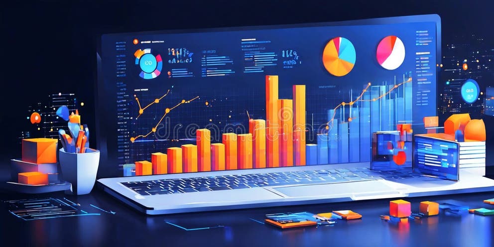 Modern Business Strategy: Analysis of Data and Development Statistics Stock Illustration ...
