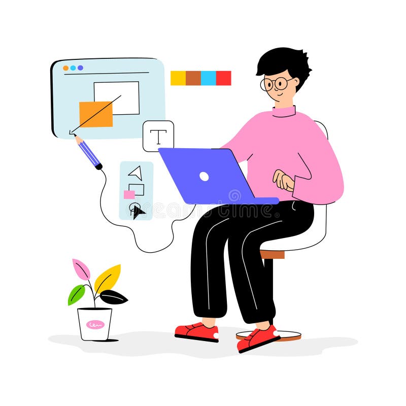 Modern Concept of Flat Illustration of Design Class Stock Vector ...