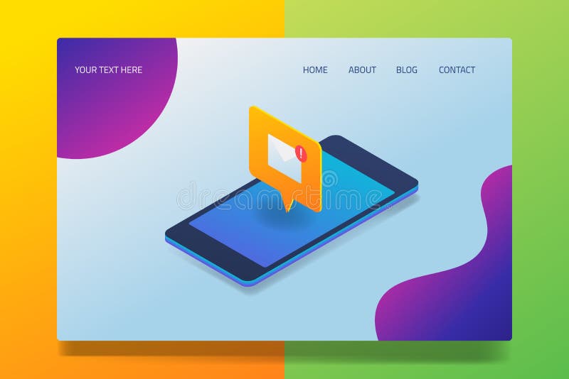 New Message Notification on Mobile Phone Screen, Email Alert on ...
