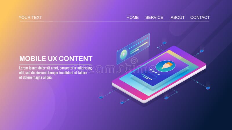 Mobile UX, User Experience, Mobile Content, Application, 3d Isometric ...