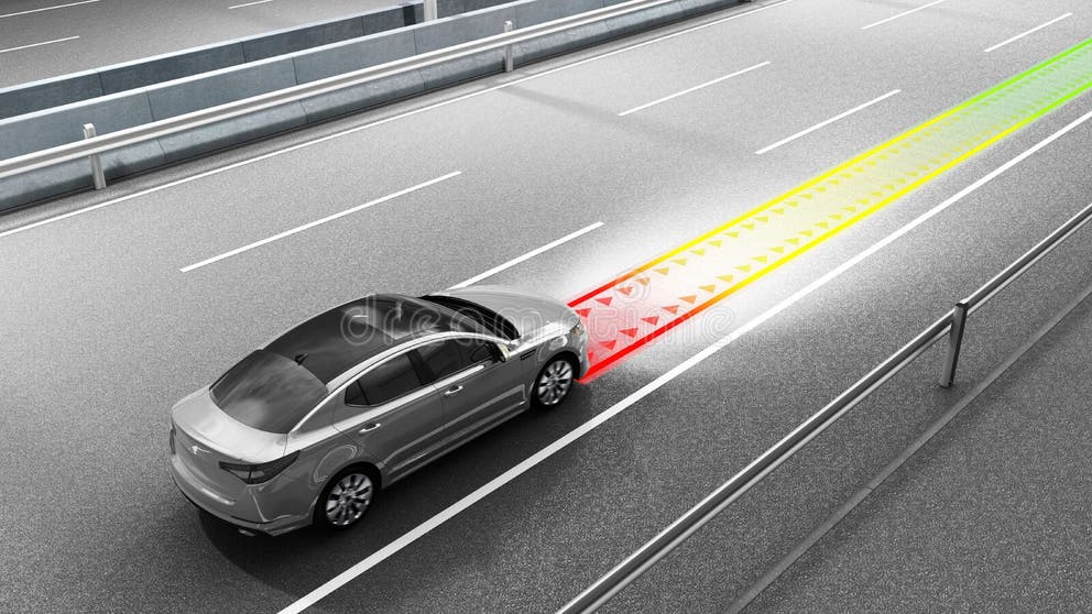 Modern Concept of a Safe Car Collision Avoidance System 3d Render Image ...