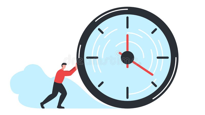Man Pushing Clock Stock Illustrations – 94 Man Pushing Clock Stock ...