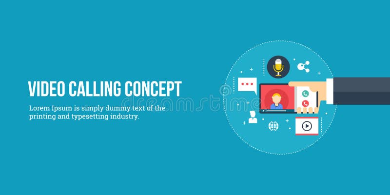 Video Calling Concept. Video Communication. Flat Design Banner. Stock ...