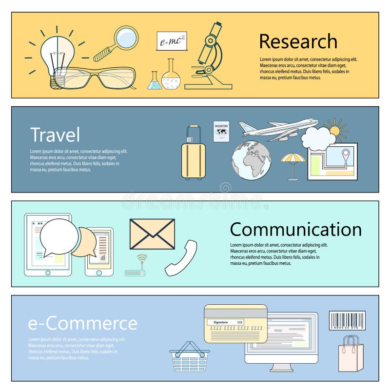 Collection of Modern Concept Icons in Flat Design Stock Vector ...