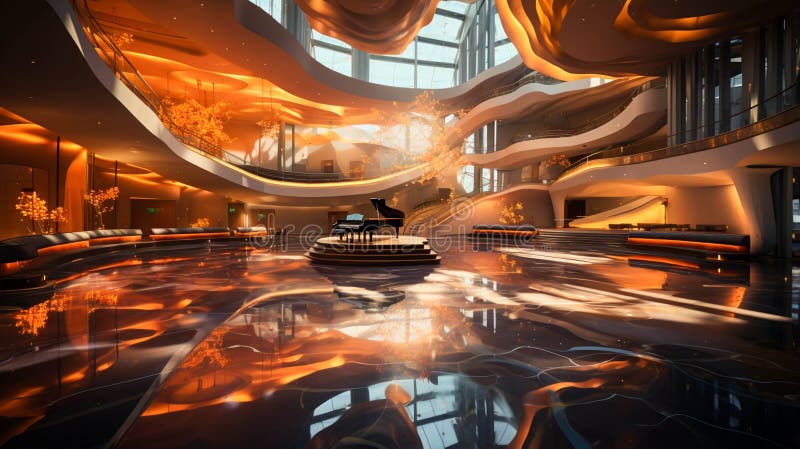 A Modern Concert Hall Inside Stock Image - Image of presentation, seat ...