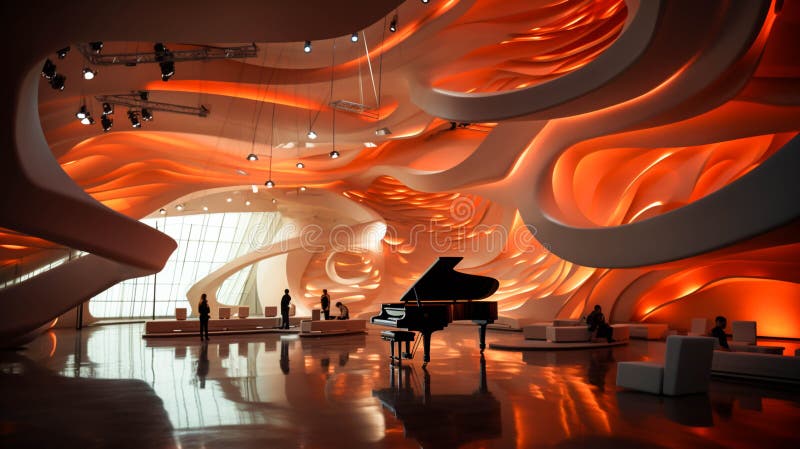 A Modern Concert Hall Inside Stock Image - Image of conference ...