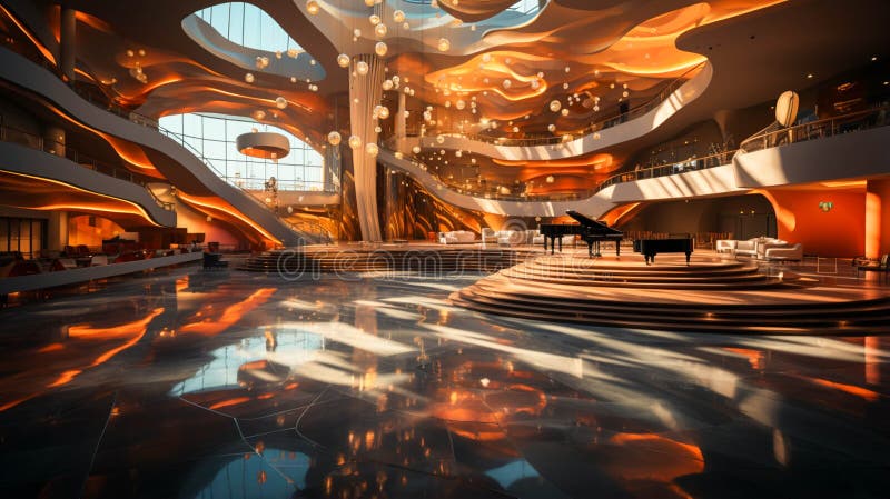 A Modern Concert Hall Inside Stock Image - Image of inside ...