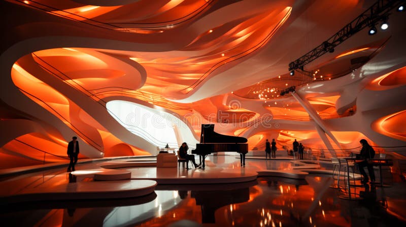 A Modern Concert Hall Inside Stock Image - Image of hall, festival ...