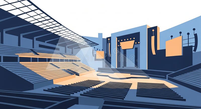 Modern Concert Hall Interior with Geometric Architecture Design Stock ...