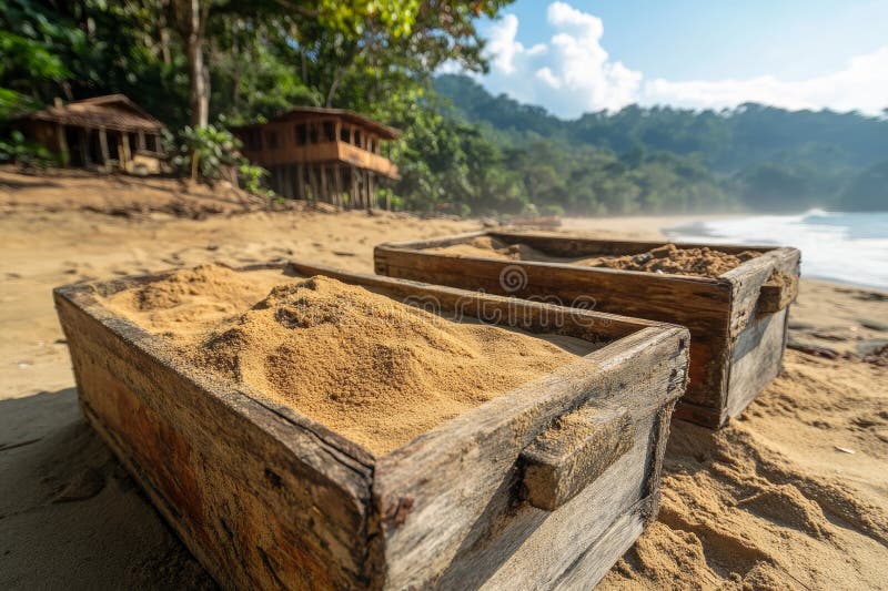 Modern Concrete Beach Huts, Still Unfinished, Sit in a Row Along a ...
