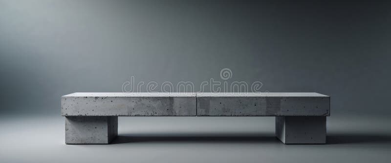 Modern Concrete Bench in Dramatic Gray Studio Setting Stock Image ...