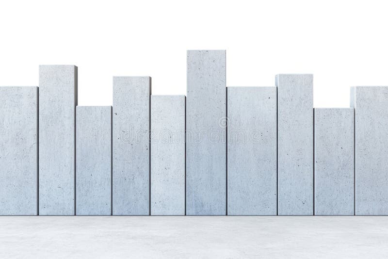 Modern Concrete Blocks Form an Abstract Skyline, Showcasing Simplified ...