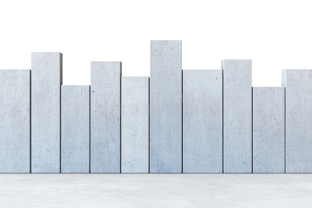 Modern Concrete Blocks Form an Abstract Skyline, Showcasing Simplified ...