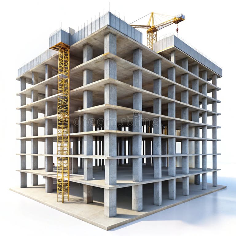Modern Concrete Building Structure Under Construction Stock ...