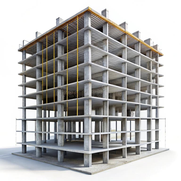 Modern Concrete Building Structure Under Construction Stock ...