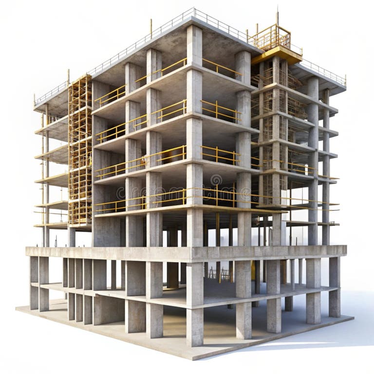 Modern Concrete Building Structure Under Construction Stock ...