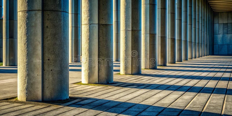 Modern Concrete Columns Geometric Architectural Details of a ...