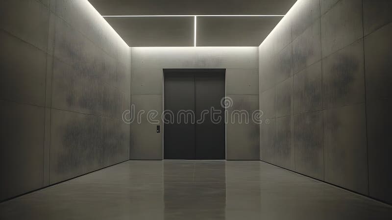 Modern Elevator Lobby stock illustration. Illustration of minimalist ...