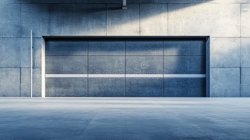 Modern Concrete Garage Door Stock Illustration - Illustration of ...