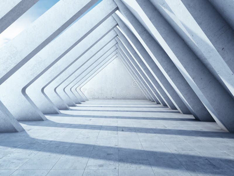 Modern concrete hall stock illustration. Illustration of contemporary ...