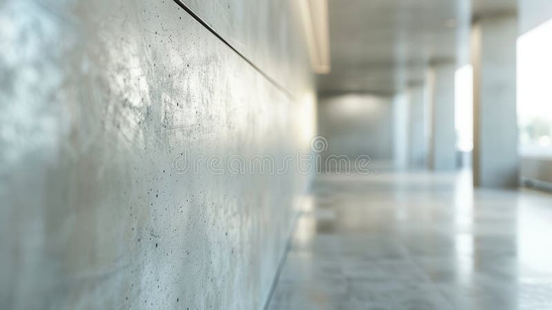 Modern Concrete Hallway with Minimalist Design and Natural Light Stock ...