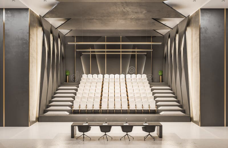 Modern Concrete Lecture Hall Auditorium Interior with Seats and Other ... Modern Concrete Lecture Hall Auditorium Interior with Seats and Other ...