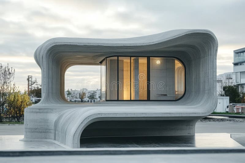 Modern Concrete Pavilion Built with Innovative 3d Printing Technology ...