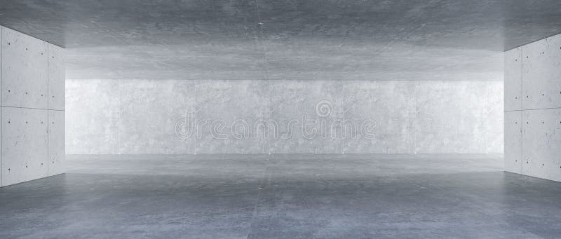 Modern Concrete Room Space, Floor, Wall, and Ceiling are Concrete ...