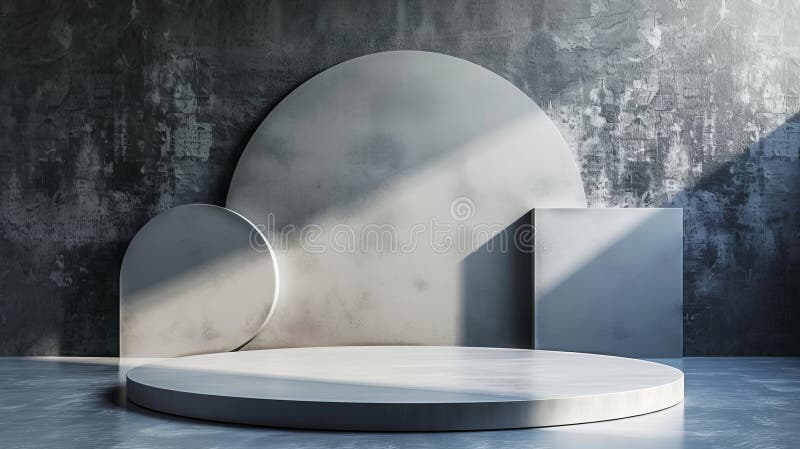 Modern Concrete Stage in Front of Wall Stock Illustration ...