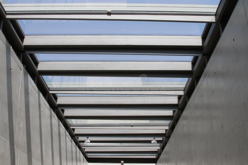 Modern Concrete and Steel Architecture, Inside of a Building. Stock ...