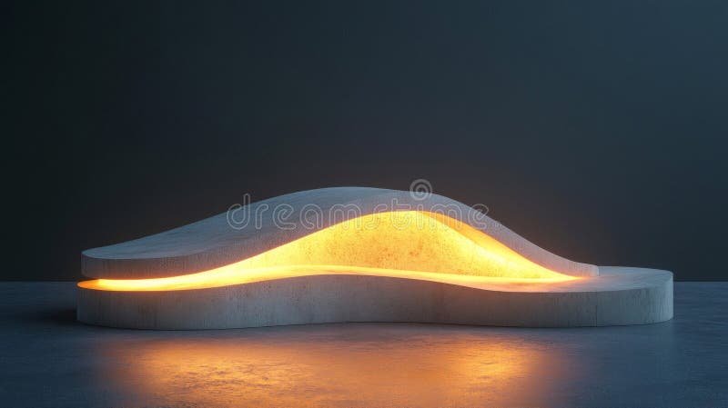 Modern Concrete Table Lamp with Warm Ambient Light Stock Illustration ...