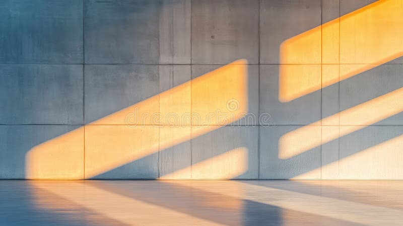 Modern Concrete Wall with Beams of Light Casting Shadows Creates Serene ...