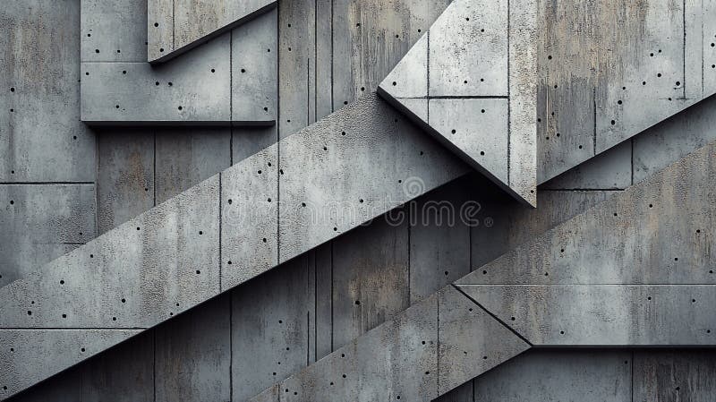 Modern Concrete Wall Design with Angular Shapes and Textures in Urban ...
