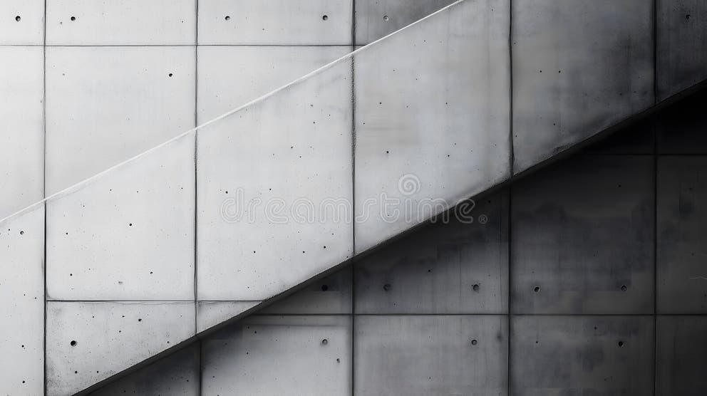 Modern Concrete Wall with Diagonal Architectural Element Stock ...