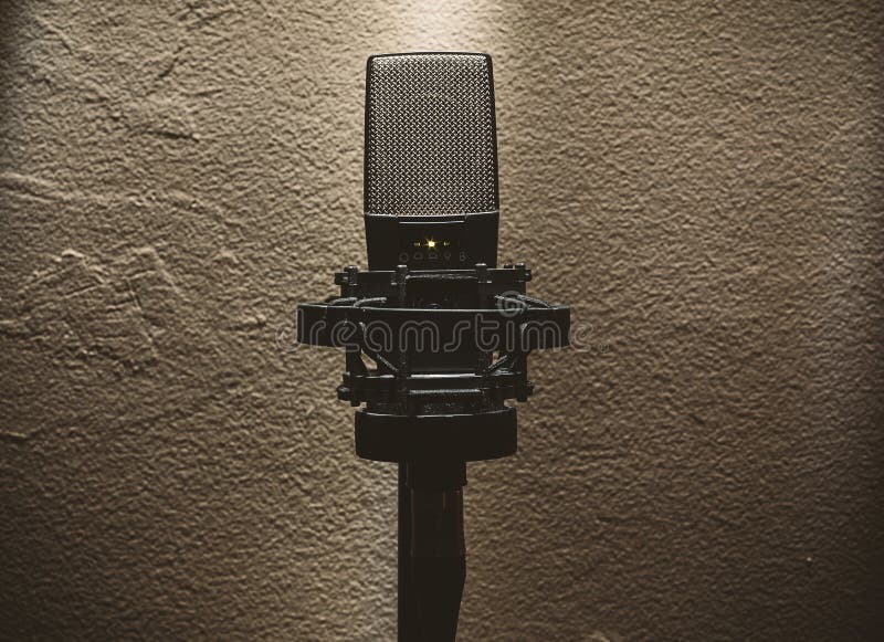 Modern Condenser Microphone on Stand Stock Photo - Image of tone, stand ...