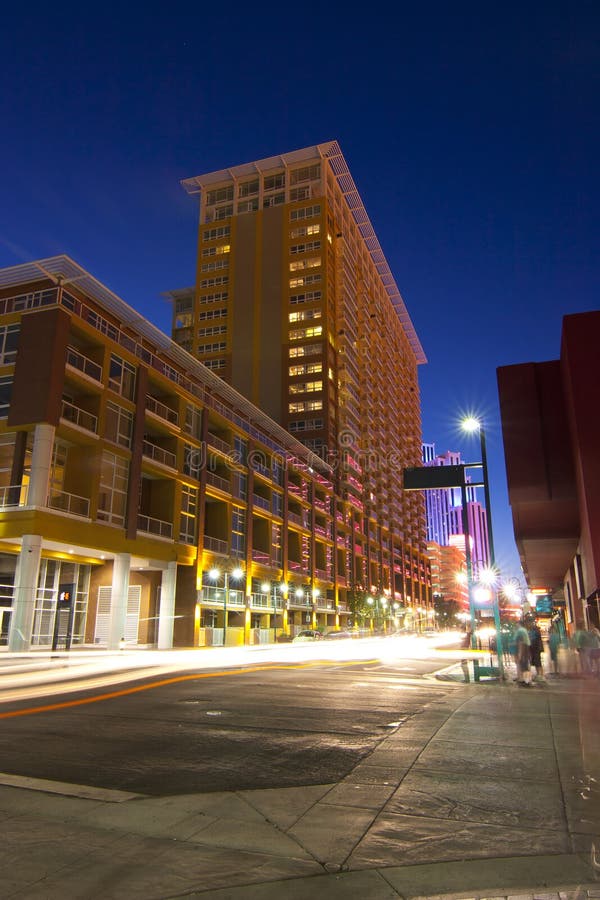 Modern Condominium At Night Stock Image - Image of facade, pathway: 7685029